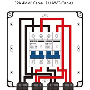 DIHOOL Miniature Circuit Breaker Box with 30 amp Disconnect Switch IP66 2 in 2 Out