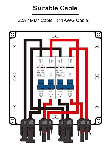 DIHOOL Miniature Circuit Breaker Box with 30 amp Disconnect Switch IP66 2 in 2 Out