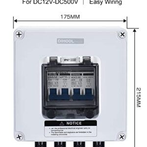 DIHOOL Miniature Circuit Breaker Box with 30 amp Disconnect Switch IP66 2 in 2 Out