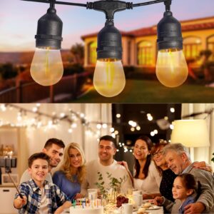 IPStank Solar String Lights Remote Control, 100FT Dimmable Outdoor String Lights, 32 Shatterproof Solar Patio Lights, Ambience On Your Garden Backyard