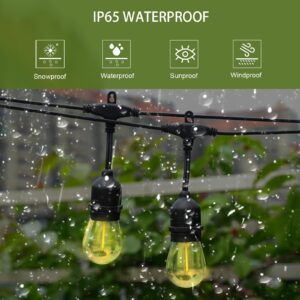 IPStank Solar String Lights Remote Control, 100FT Dimmable Outdoor String Lights, 32 Shatterproof Solar Patio Lights, Ambience On Your Garden Backyard