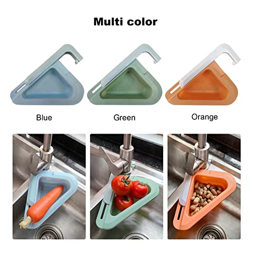 2 Pack Stretchable Kitchen Sink Drain Basket,Extending Kitchen Sink Strainer Basket for Faucet, Swan Triangle Sink Drain Basket for Kitchen Sink