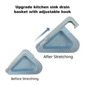 2 Pack Stretchable Kitchen Sink Drain Basket,Extending Kitchen Sink Strainer Basket for Faucet, Swan Triangle Sink Drain Basket for Kitchen Sink