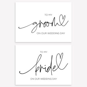 Simple To My Bride and To My Groom On Our Wedding Day Card Set For Husband and Wife