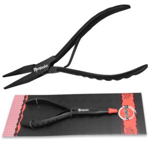 manjushri precision 6 inches fish pin bone pliers tweezers for removing, plucking and pulling pin bones (black)