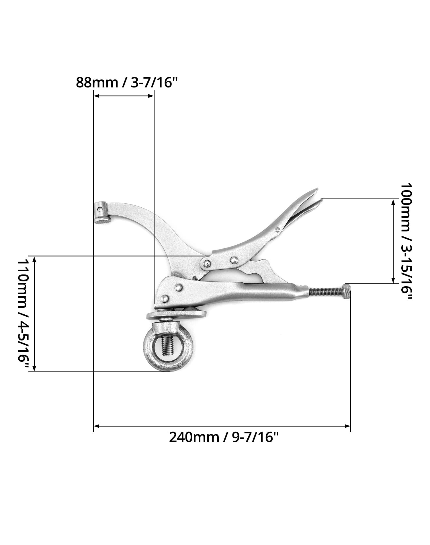 QWORK 9inch Drill Press Locking Clamp, 2 Pack, Fix Clamp, Strong Gripping Clip