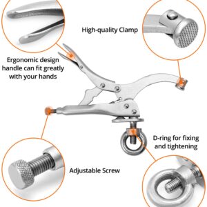 QWORK 9inch Drill Press Locking Clamp, 2 Pack, Fix Clamp, Strong Gripping Clip