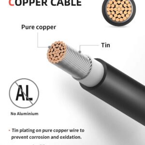 BougeRV 10Ft 10AWG Solar Extension Cable and 1 Pair of Solar Y Branch Parallel Connectors, Included Extra Free Pair of Connectors, 10Ft Solar Extension Cable Connector Kit Made of Pure Copper