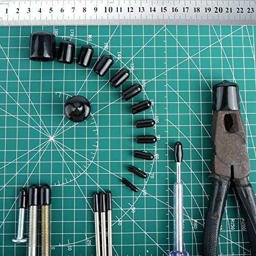 158 PCS Round Rubber End Caps, Vinyl Tube Bolt Cap, Screw Bolt Screw Rubber Thread Protector Caps Cover