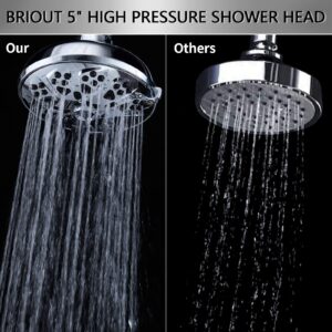 Briout Dual Shower Head 10 Settings - High Pressure Shower Head with Handheld Combo Set - Enjoy Powerful Double Showerhead Spray Separately or Together, Chrome