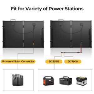 BougeRV 130W Portable Solar Panel, with Suitcase, Self-Supportable Kickstand, Foldable Lightweight Solar Charger for Outdoor Generator Power Station, RV, Camping Off-Grid