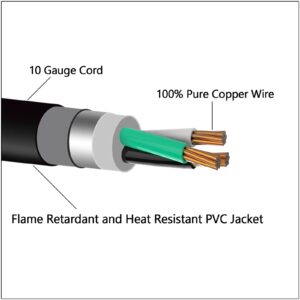 PRFFWK Generator Power Cord 30 Amp to 15 Amp, Nema L5-30P to 3X 5-15R 3-Prong 10 Gauge 1.5FT Generator Adapter Cable with Twist Lock, 125 Volts/3750 Watts