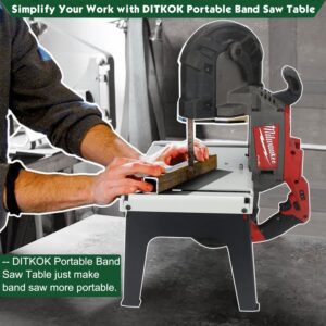 DITKOK Band Saw Stand Portable Table for Milwaukee Band Saw, Powder Coated (SAW NOT INCLUDED)