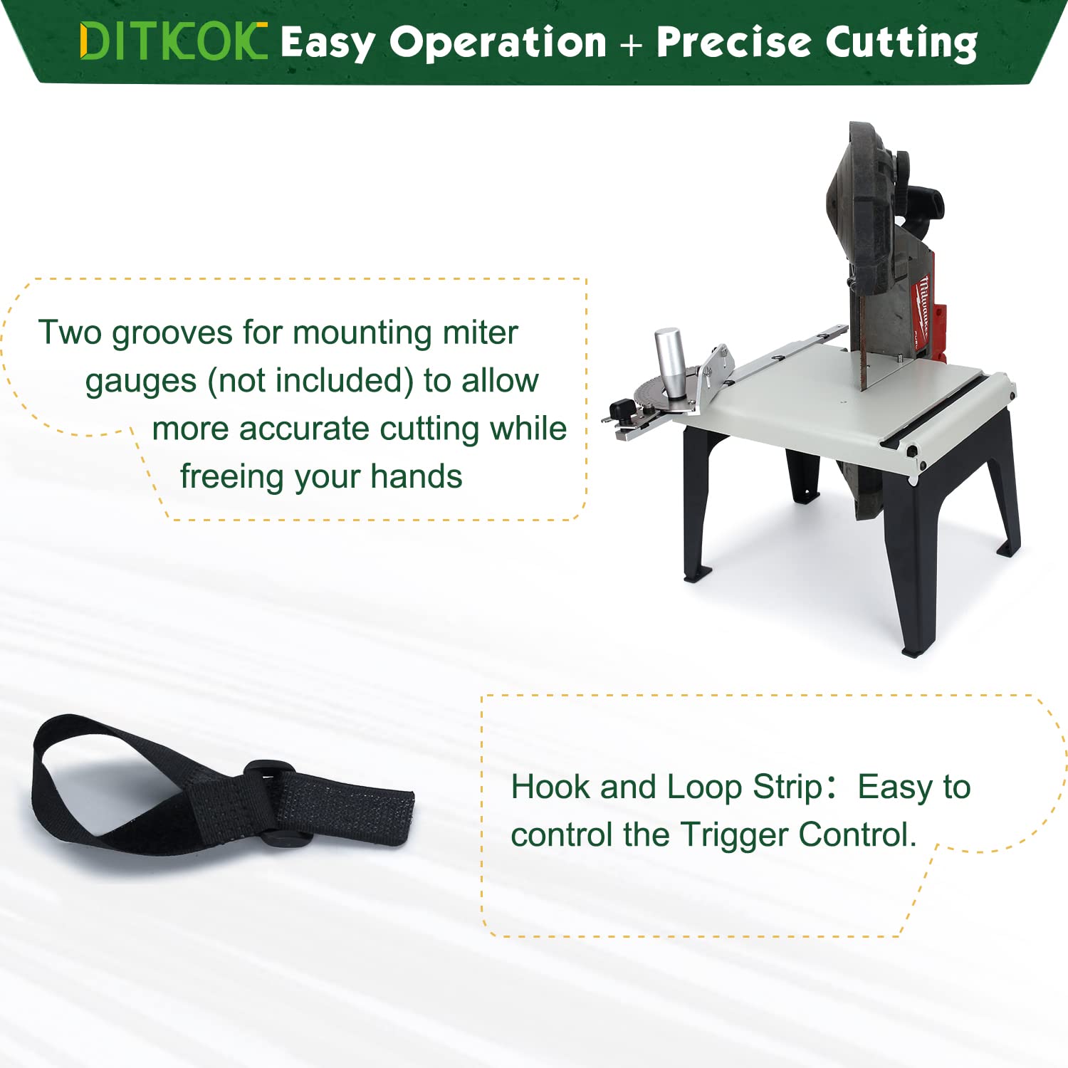 DITKOK Band Saw Stand Portable Table for Milwaukee Band Saw, Powder Coated (SAW NOT INCLUDED)