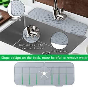 Faucet Handle Drip Catcher, Kitchen Sink Splash Guard, Silicone Faucet Handle Drip Catcher Tray, Silicone Faucet Mat, Faucet Drip Catcher for Kitchen, Bathroom, Bar