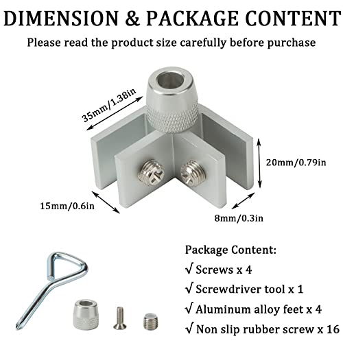 hotwolf 8Pcs DIY Wind Flame Guard Corner Glass Connector Kit, for Thickness 5/16 Inch Glass,Silver Fire Pit Wind Guard Corner Hardware,for Rectangle Square Glass Wind Guard