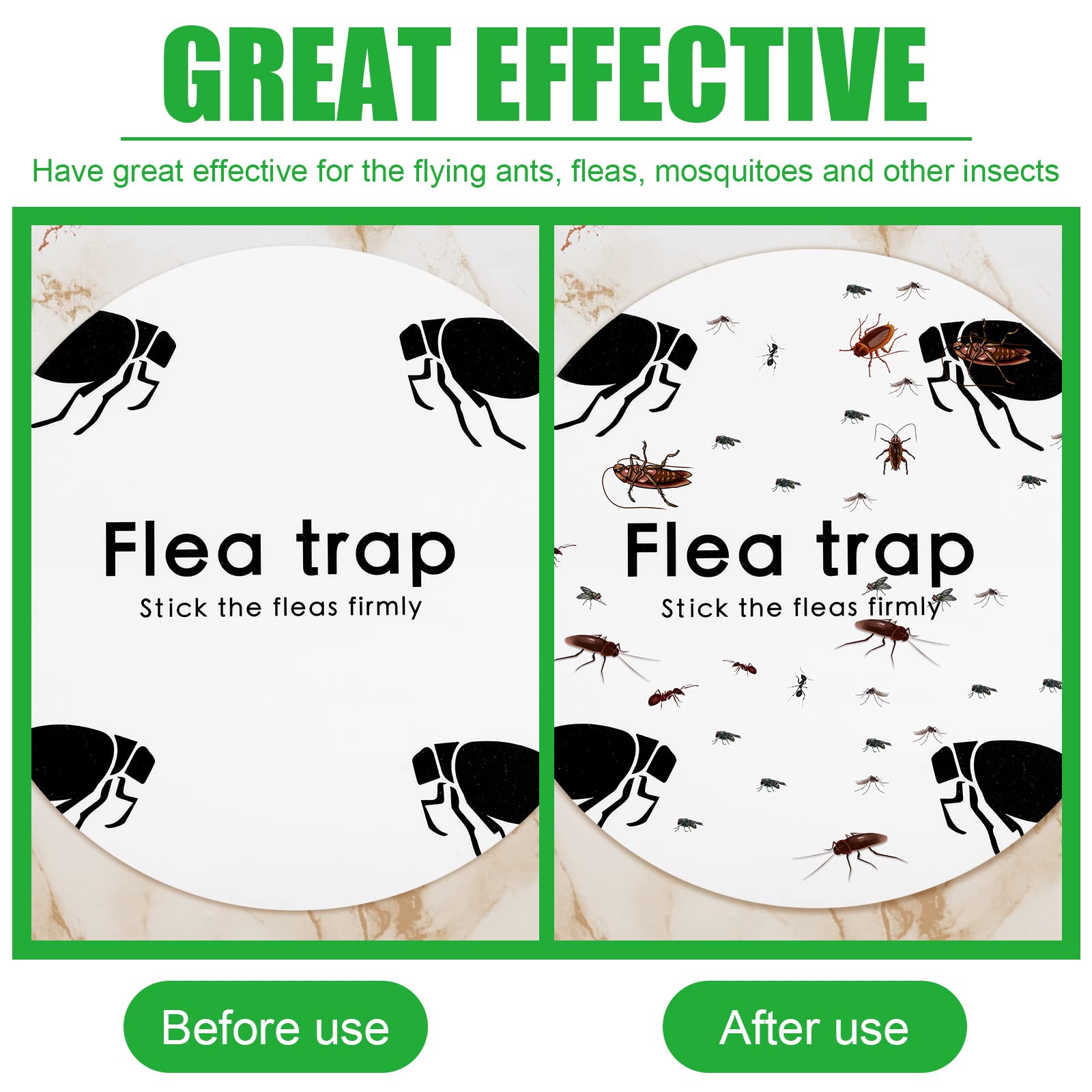 Flea Trap Refill Discs Sticky Traps Fly Trap Refill Glue Board Refills Trap Double Layer Adhesive Nontoxic Odorless Pest Control Traps Replacement Sticky Glue Pads 7.1 Inch for Bugs Flies (30 Pcs)