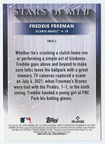 2022 Topps Stars of MLB #SMLB-3 Freddie Freeman Atlanta Braves MLB Baseball Card NM-MT