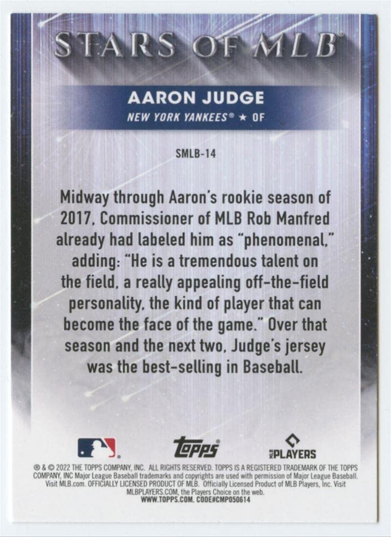 2022 Topps Stars of MLB #SMLB-14 Aaron Judge New York Yankees Baseball NM-MT