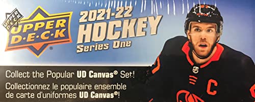 2021 2022 Upper Deck Hockey Series One Factory Sealed Unopened Retail Box of 24 Packs with 192 Cards Total and Chance for Game Used Jerseys, Rookie Cards and More