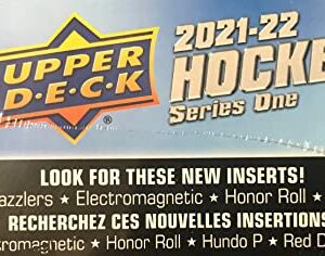 2021 2022 Upper Deck Hockey Series One Factory Sealed Unopened Retail Box of 24 Packs with 192 Cards Total and Chance for Game Used Jerseys, Rookie Cards and More