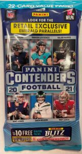 pair 2021 panini contenders nfl football value fat packs (44 cards total)