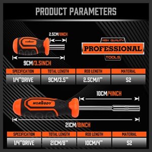 HORUSDY 2-Piece 1/4" Bit Driver Magnetic Screwdriver Bit Holder, 190mm and 90mm Long, Screwdriver Handle for Magnet Tip