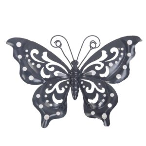 dreamskip 3 Pack Metal Butterfly Wall Art Outdoor Decor, Butterflies Spring Wall Sculpture Hanging Metal Wall Decorations for Garden, Patio, Fence, Yard, Living Room, Bedroom