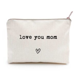 love you mom, mom gift, makeup bag, best mom ever, mom gift from daughter, best mom ever bag, cosmetic bag, makeup organizer, bag gift (love you mom)