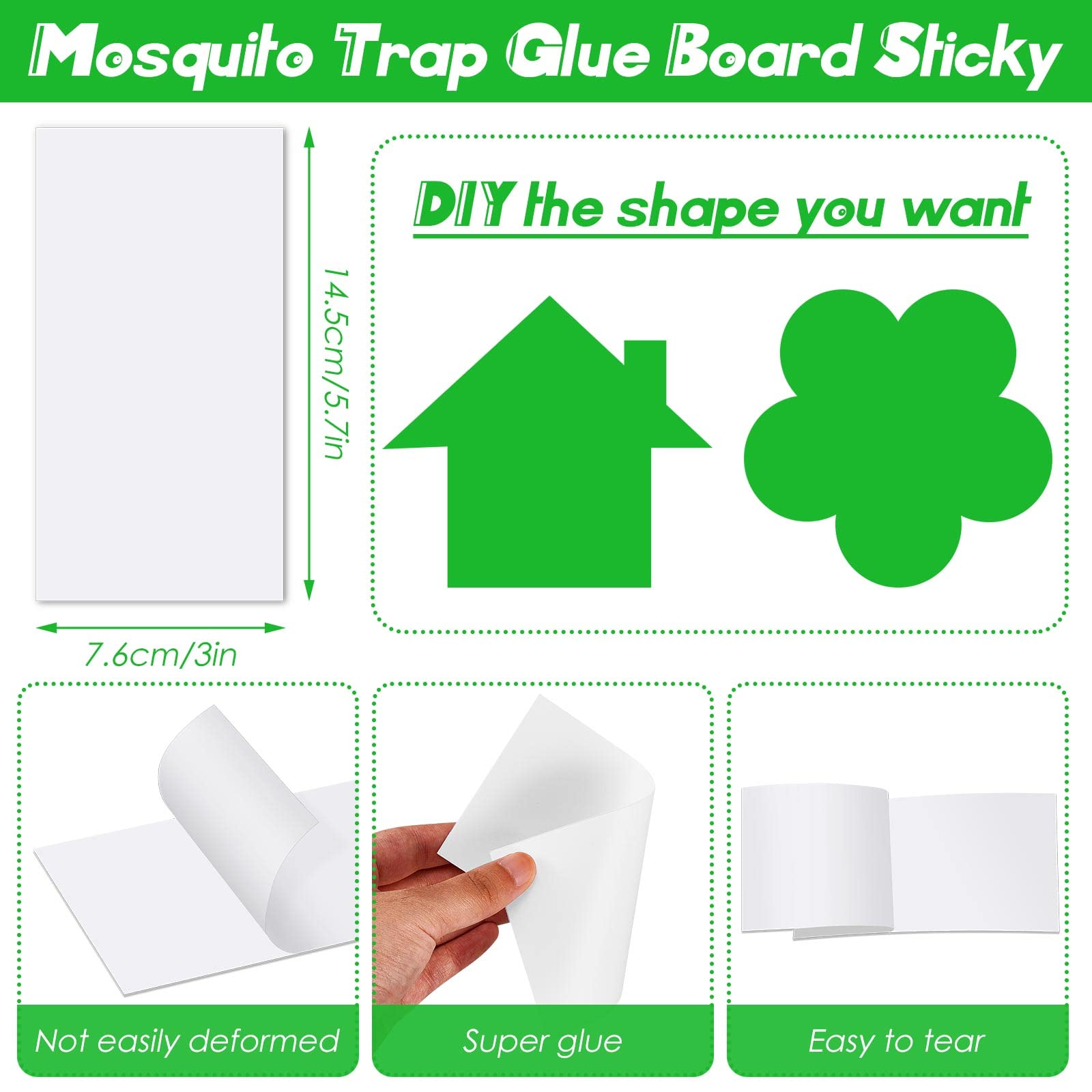 40 Pack Replacement Glue Boards Sticky Cards Mosquito Trap Sticky Traps Insect Trap Pest Control Traps for Indoor Outdoor Fly Bug Rat