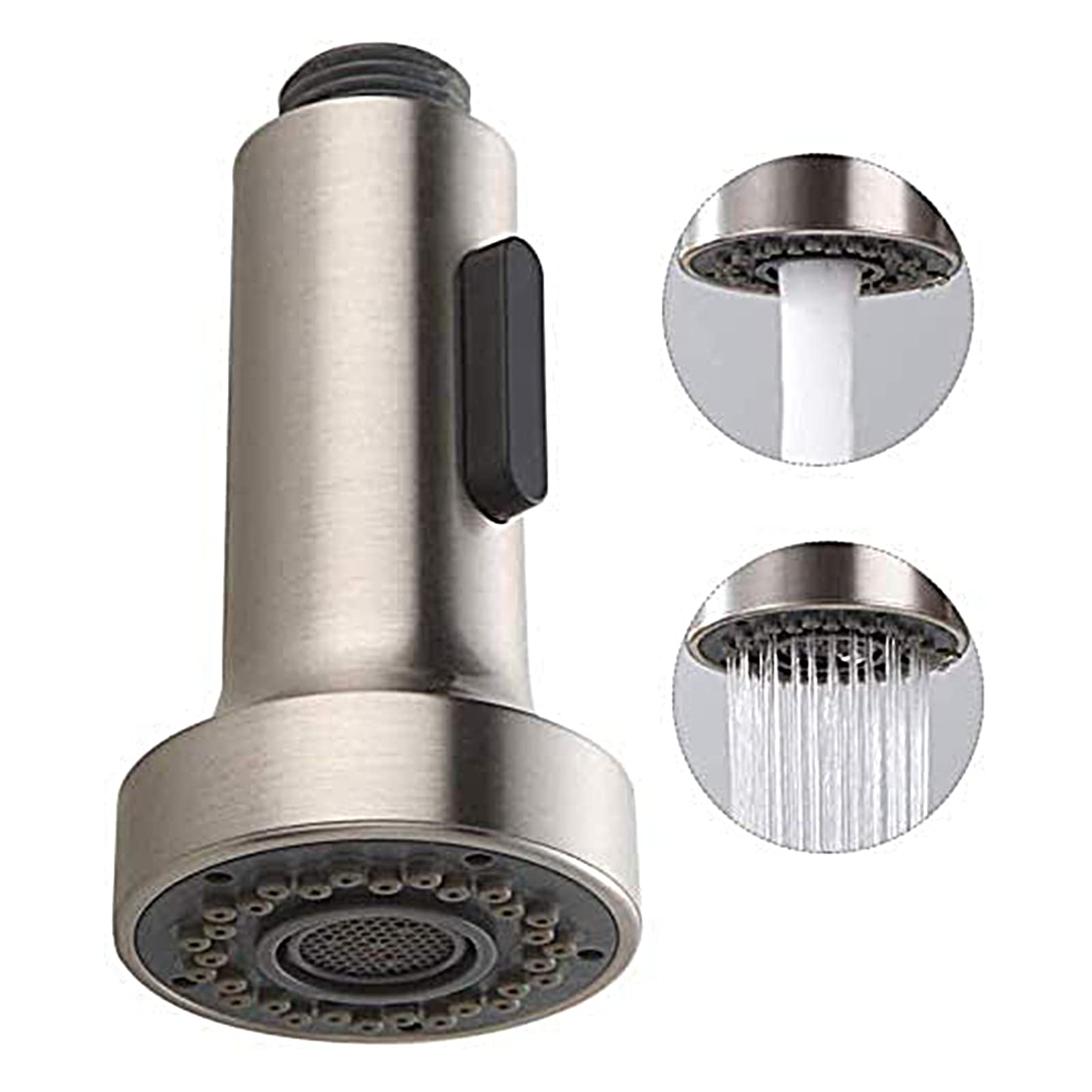 Kitchen Shower Head, Simple Angled Kitchen Sink Faucet Parts, Pull Down Faucet Sprayer Head Nozzle, High Durability Corrosion ABS Pull Down Sprinkler Kitchen Supplies Stainless Steel