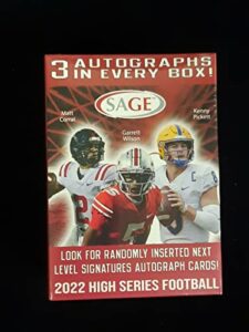 2022 sage football high series factory sealed blaster box 3 autographs