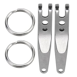 keenso 2pcs stainless steel suspension clip, suspension pocket clip for hanging knives edc pocket clip for outdoor use