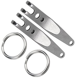 Keenso 2pcs Stainless Steel Suspension Clip, Suspension Pocket Clip for Hanging Knives EDC Pocket Clip for Outdoor Use