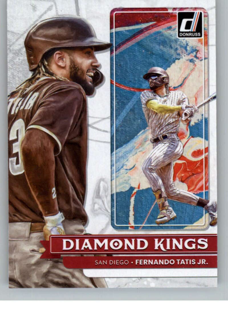 2022 Donruss #28 Fernando Tatis Jr. San Diego Padres Diamond Kings Official MLB PA Baseball Card in Raw (NM or Better) Condition