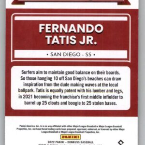 2022 Donruss #28 Fernando Tatis Jr. San Diego Padres Diamond Kings Official MLB PA Baseball Card in Raw (NM or Better) Condition