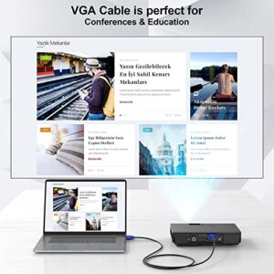 VGA to VGA Monitor Cable, 5FT VGA Cable 10-Pack, VGA Male to Male Cord 1080P Full HD High Resolution for Monitor TV Computer Projector-Blue