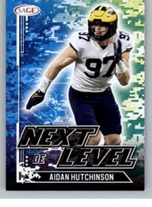 2022 sage high series #90 aidan hutchinson michigan next level pre nfl football trading card in raw (nm or better) condition