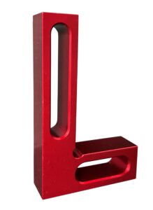 lkonwee 90 degree mini positioning square, small pocket right angle clamps woodworking carpenter tool, check square on carpenter cutting tools (red)