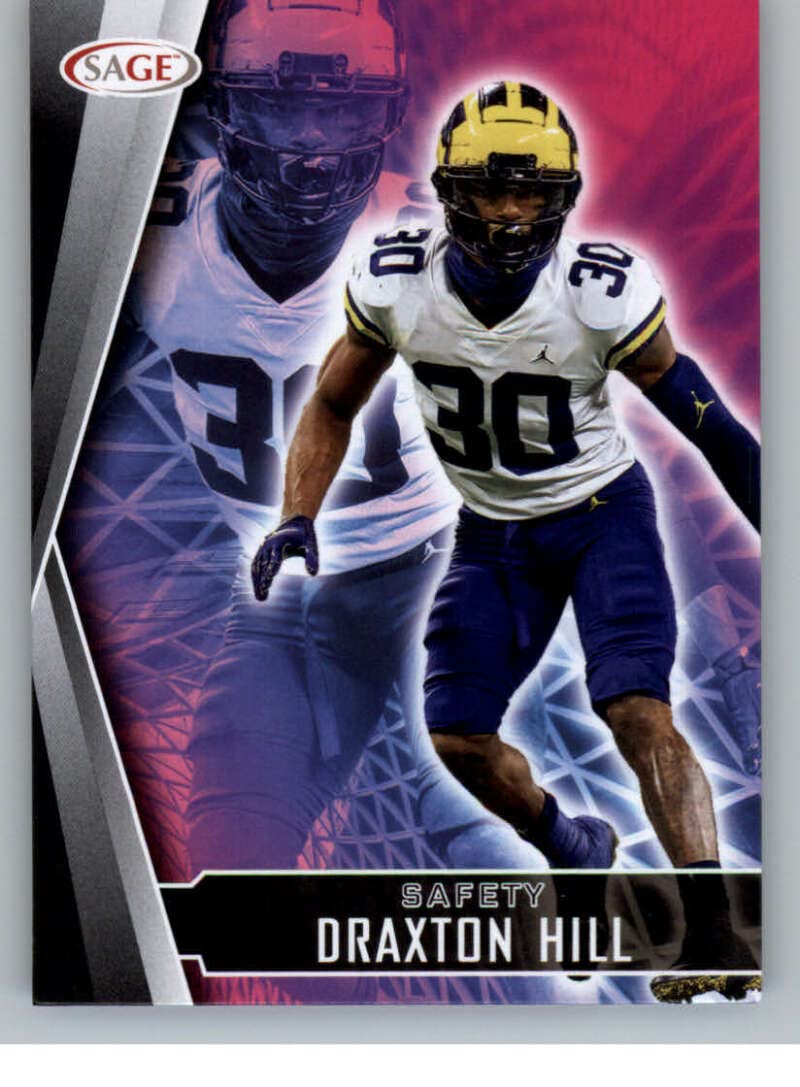 2022 Sage High Series #165 Daxton Hill Michigan Pre NFL Football Trading Card in Raw (NM or Better) Condition