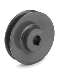 qwork bk4534 v-belt pulley single groove, 4l/a or 5l/b v-belt, 3/4" bore, 4.25" od a belt or cross section classical cast iron fixed bore 1 groove v-belt sheave, for many existing drive design