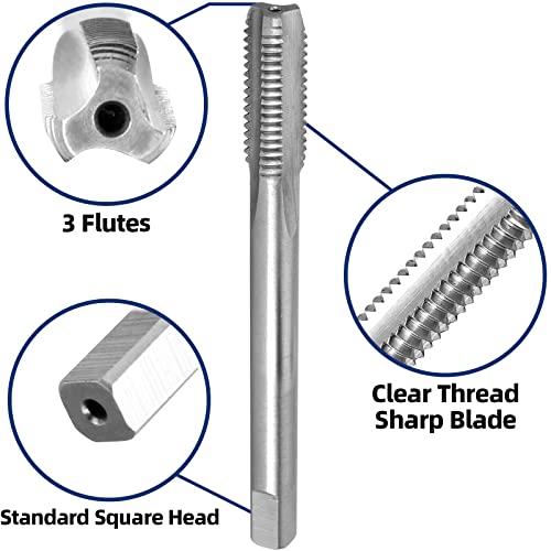 Burkit M10 X 1.25 Tap and Die Set, M10 x 1.25 Machine Thread Tap and Round Die Right Hand