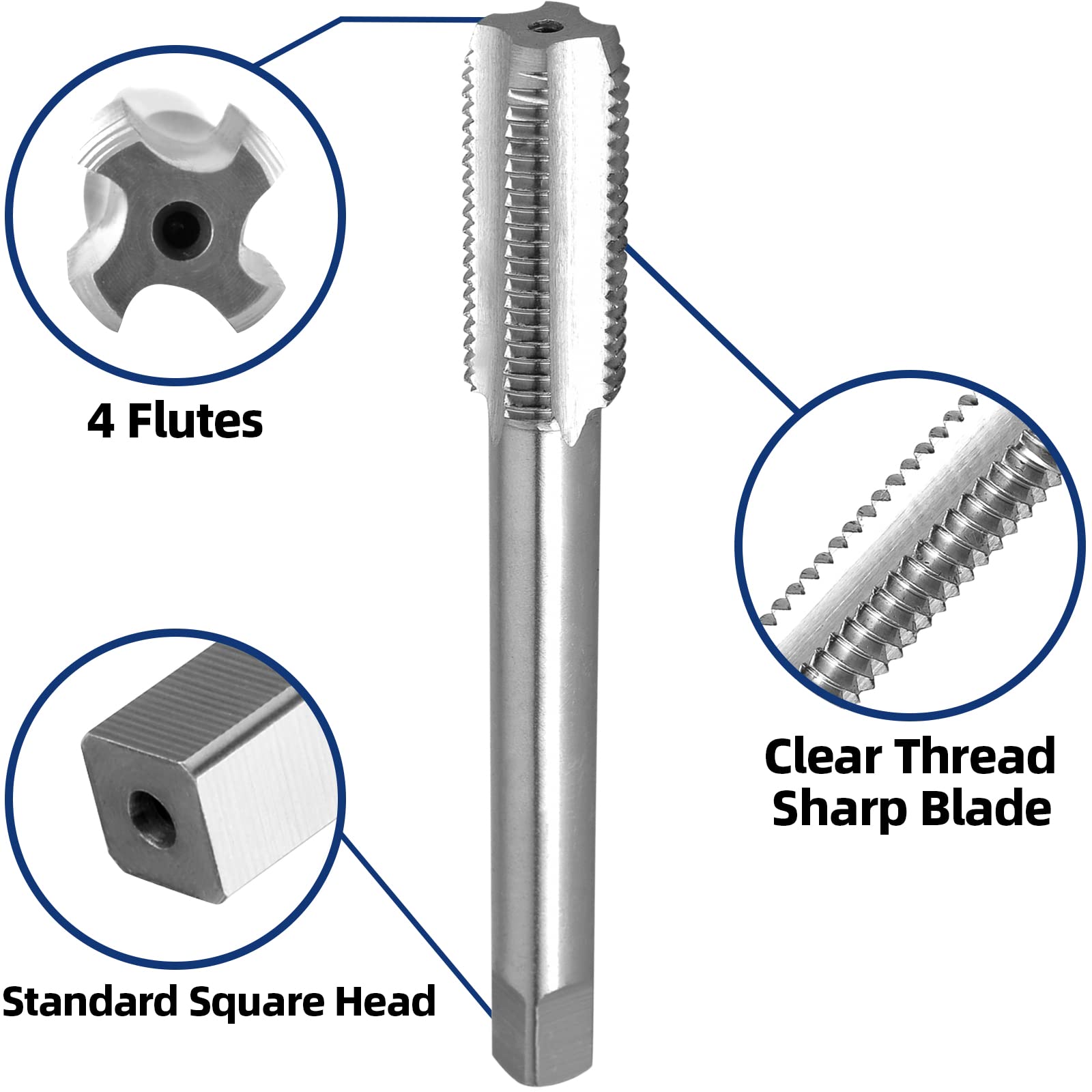 Burkit M12 X 1.25 Tap and Die Set Right Hand, M12 x 1.25 Machine Thread Tap and Round Die