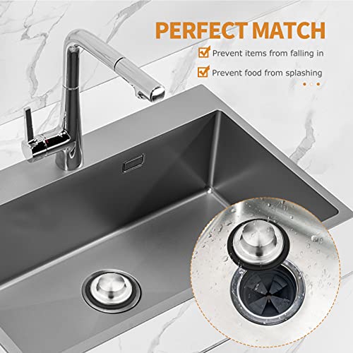 Garbage Disposal Stopper with Splash Guard, for Insinkerator Kitchen Sink Drain Plug Brushed Stainless Steel with 3 3/8" EPDM Splash Guard Set Ullnosoo