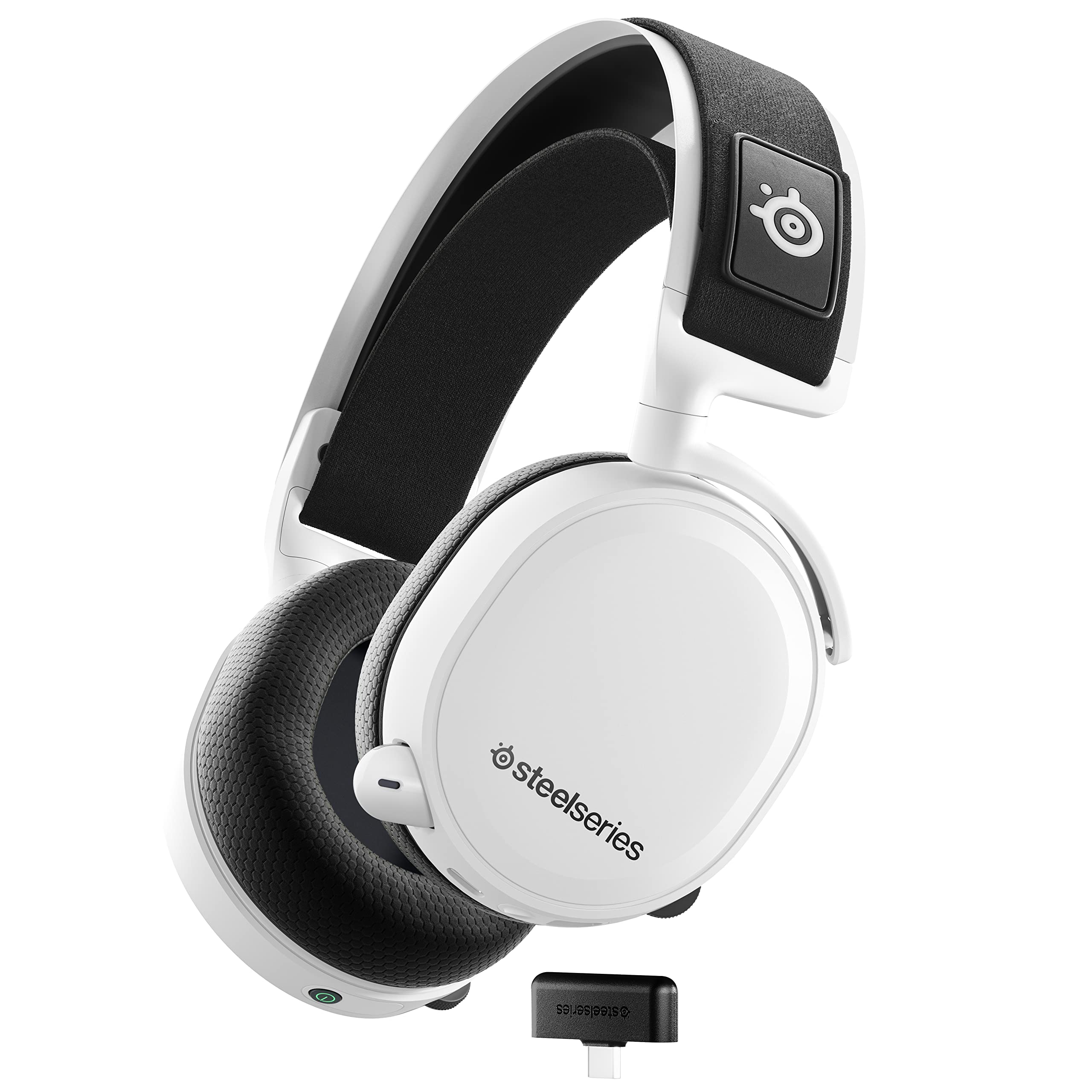 SteelSeries Arctis 7+ Wireless Gaming Headset – Lossless 2.4 GHz – 30 Hour Battery Life – USB-C – 7.1 Surround – For PC, PS5, PS4, Mac, Android and Switch – White