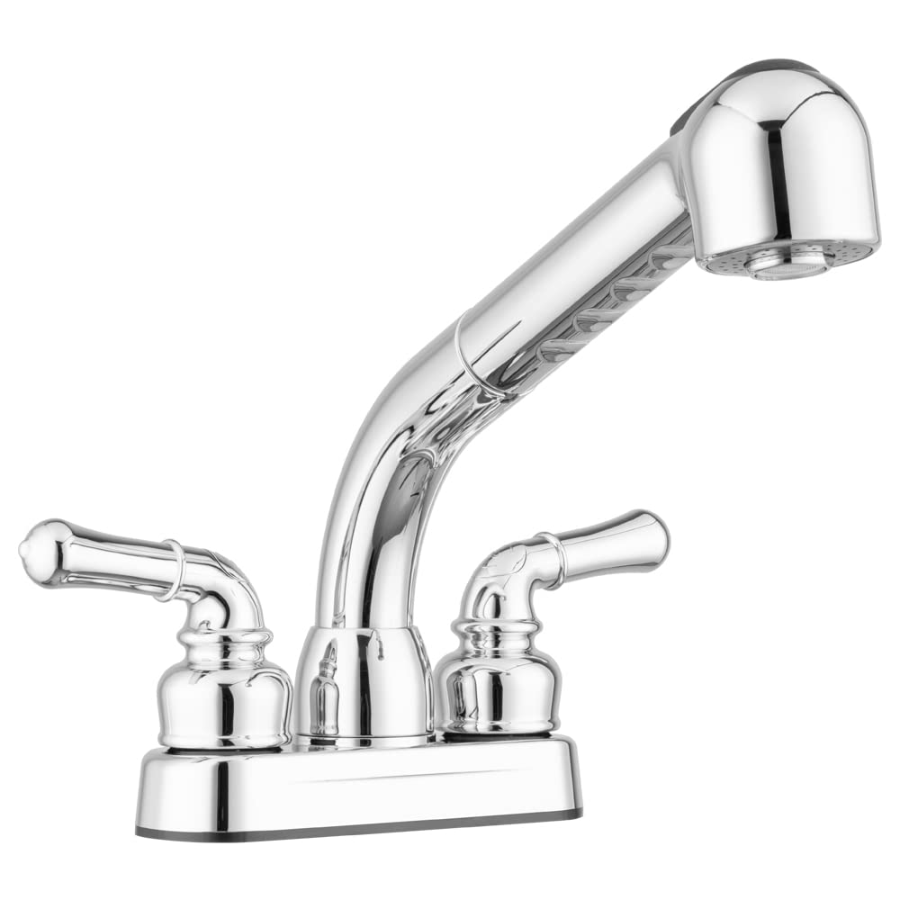 Pacific Bay - Lynden Pull-Out Utility Laundry Sink Faucet - Residential Grade Sink Faucet for Indoor/Outdoor Use - Metallic Chrome Plating Over ABS Plastic – Latest Model