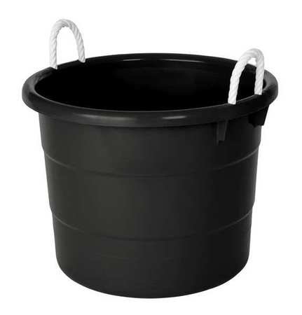 GRAINGER APPROVED 2 Set Storage Tub w/Rope Handles, 18 Gal, Black (1)