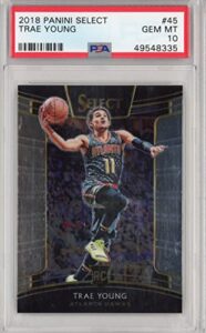 graded 2018-19 panini select trae young #45 concourse rookie rc basketball card psa 10 gem mint