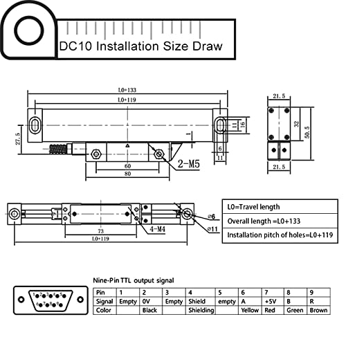 Baykunl 3 Pcs Linear Glass Scale DRO for Milling Machine 170-1020mm and 3 Axis DRO Digital Readout Display Counter