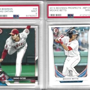 MINT SHOHEI OHTANI & MOOKIE BETTS 2 CARD ROOKIE LOT BOWMAN GRADED PSA MINT 9 DODGERS TEAM-MATES MVP SUPERSTAR PLAYERS